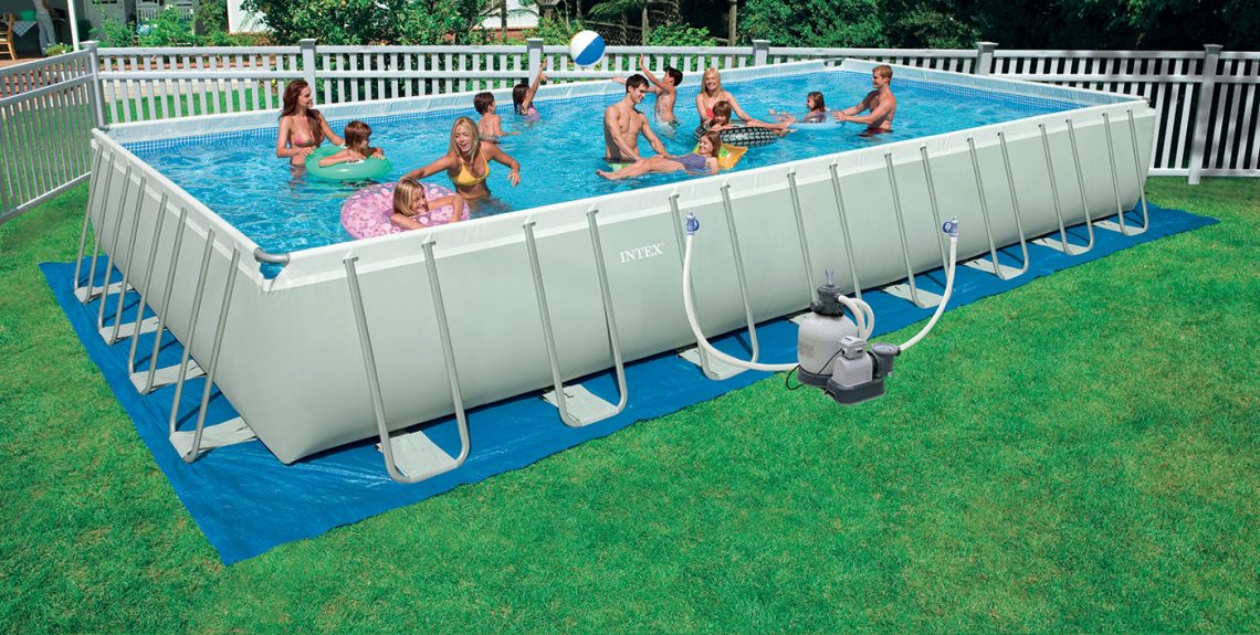 Intex rectangular pool 32ft Ultra Frame with a Sand filter Pump
